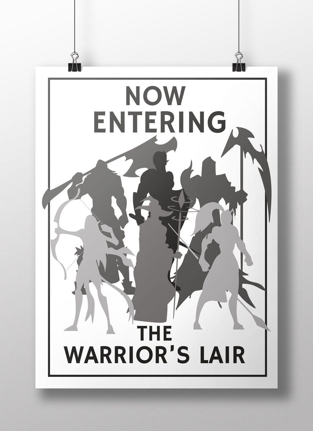 Warrior's Lair Warning Sign~now Entering the Warrior's Lair Black and ...