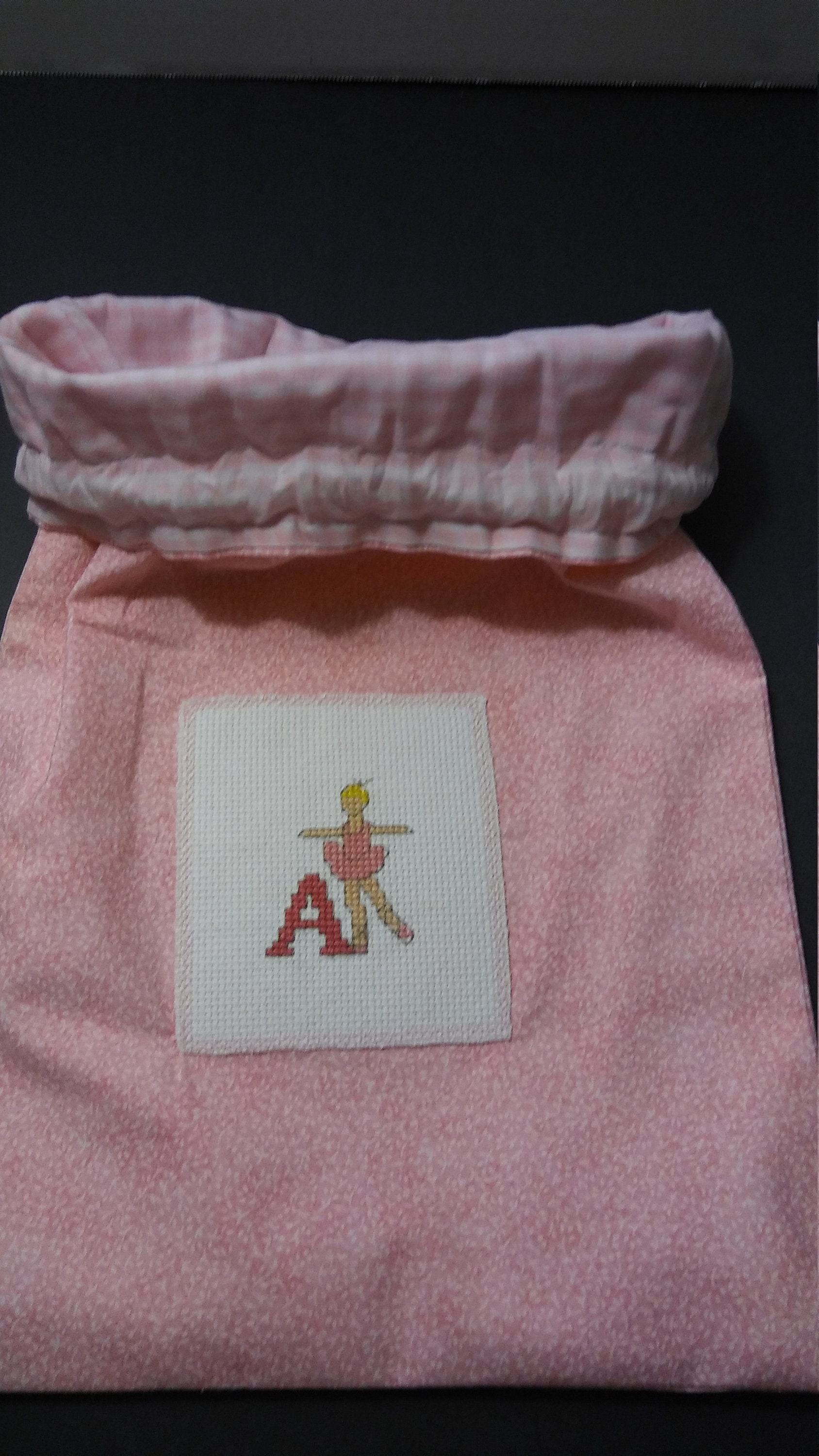 Pink Lined Draw String Bag With Pink Ballerina Girl and the - Etsy