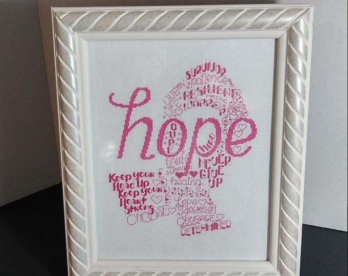 Pink Ribbon hope Made From WORDS Cancer Survivor - Etsy