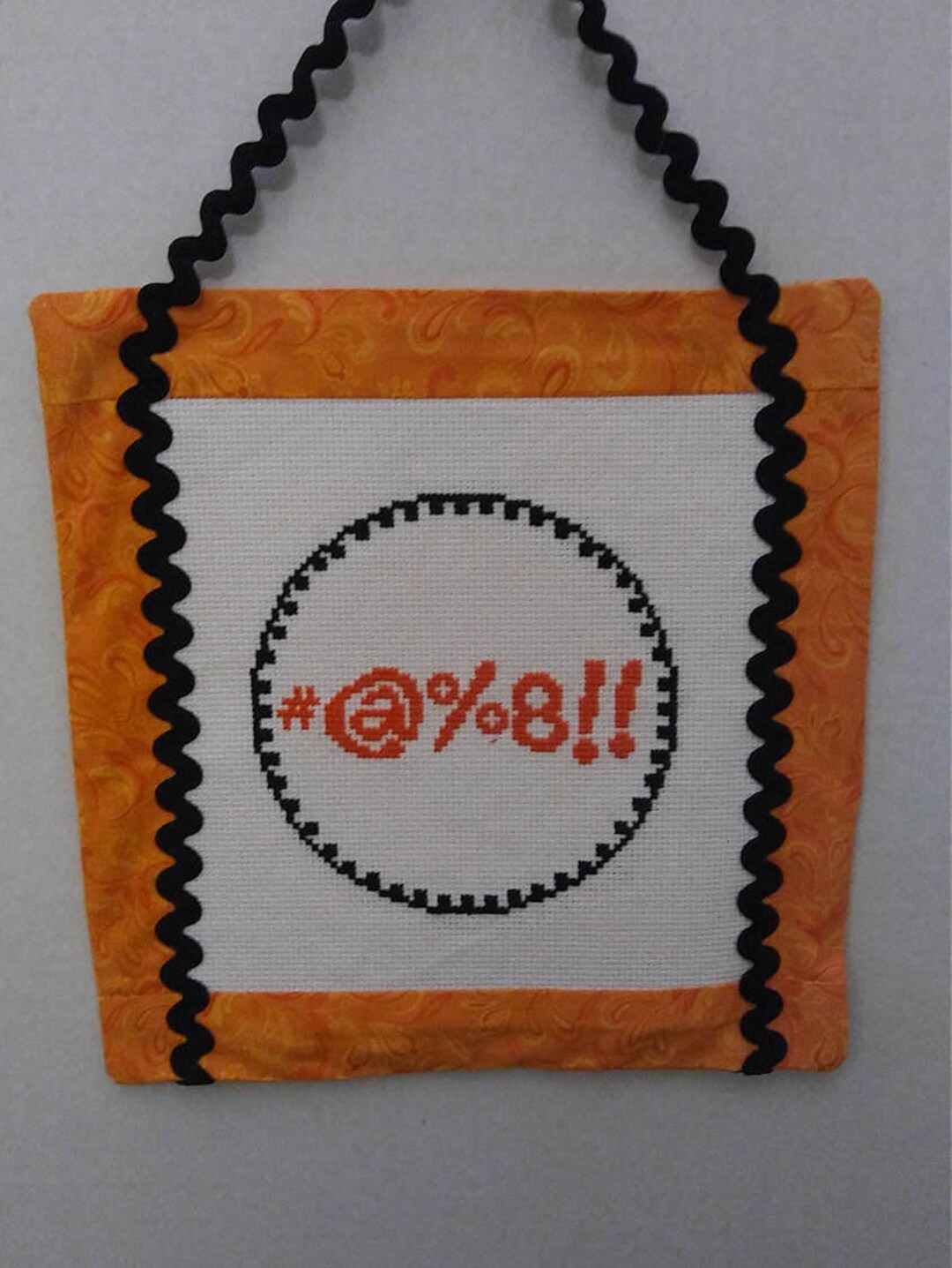 Grawlix/swearing Symbols,humorous Completed Cross Stitch Wall Hanging ...