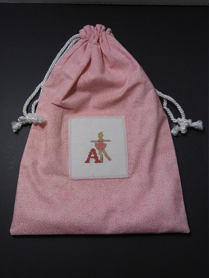 Pink Lined Draw String Bag With Pink Ballerina Girl and the - Etsy