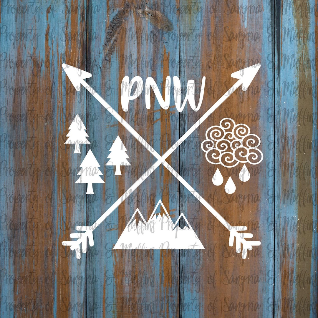 PNW Nature Decal - Rain, Mountains, Arrows for Car or Laptop - Etsy