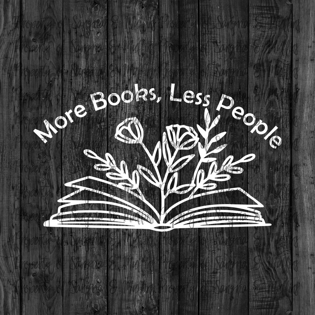 More Books Less People Decal: Reader Sticker (glossy Vinyl, Multiple ...
