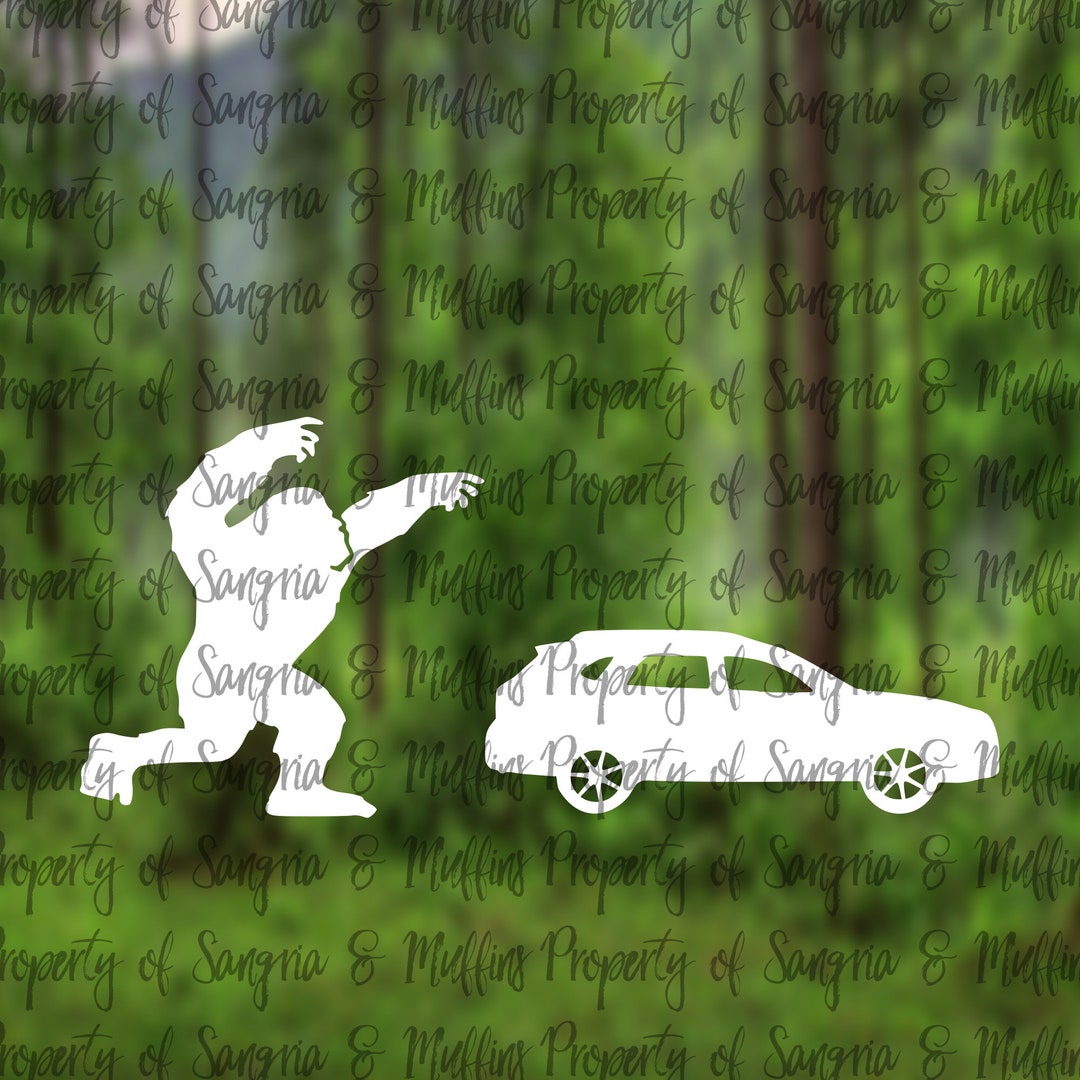 Sasquatch Chasing Car Decal - Car Decal - Window Decal - Laptop Decal ...
