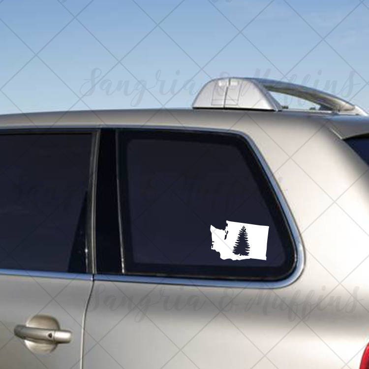 Washington State Evergreen tree car window laptop tablet | Etsy