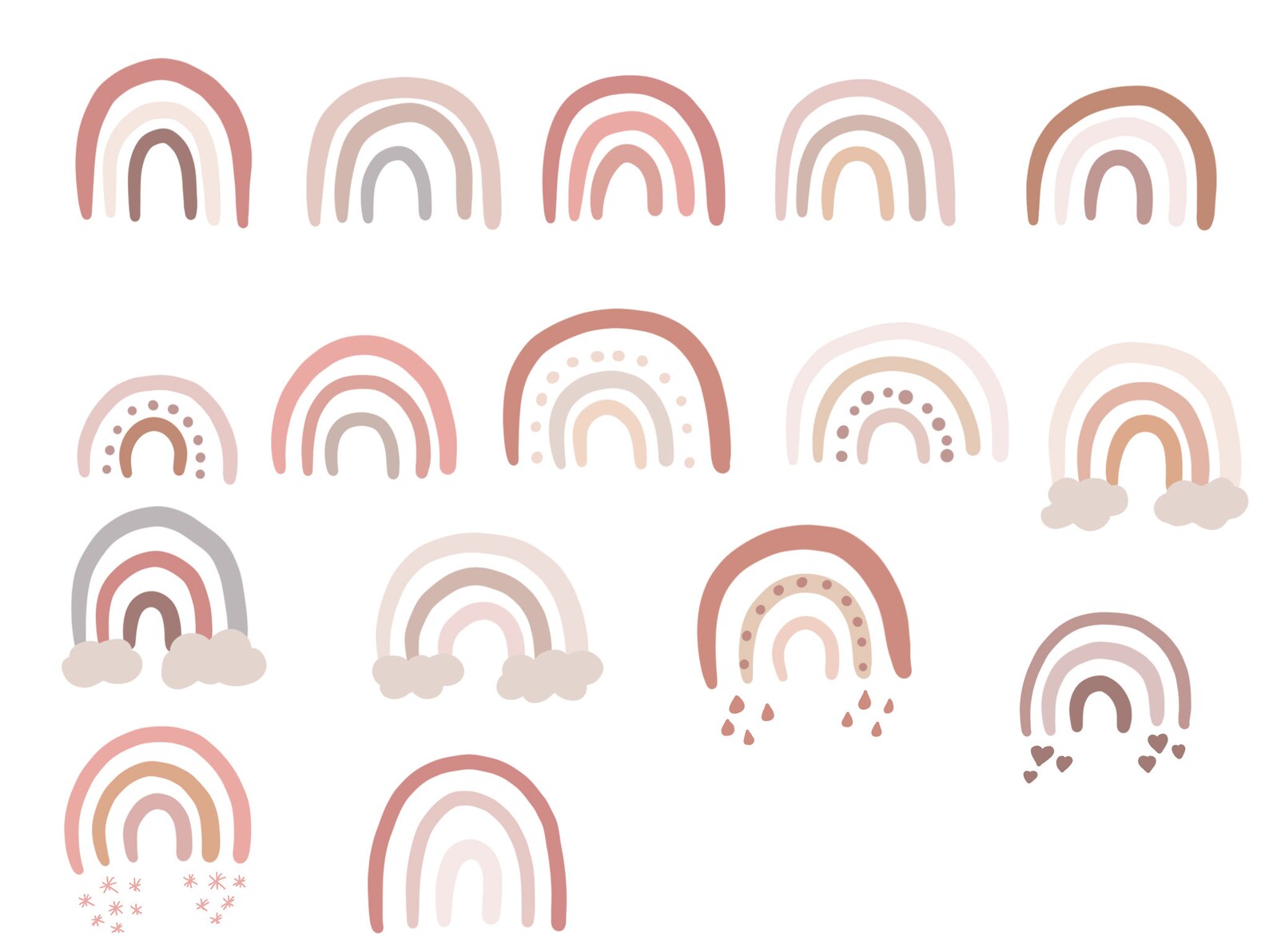 Rainbow Svg Png Eps Boho Clipart Rainbow Baby Clipart - Etsy