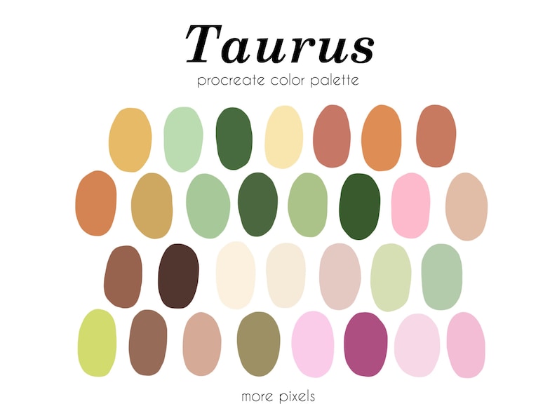 Taurus Procreate Color Palette, Zodiac Color Palette, Hex Code, Ipad ... Taurus Procreate Color Palette, Zodiac Color Palette, Hex Code, Ipad ...
