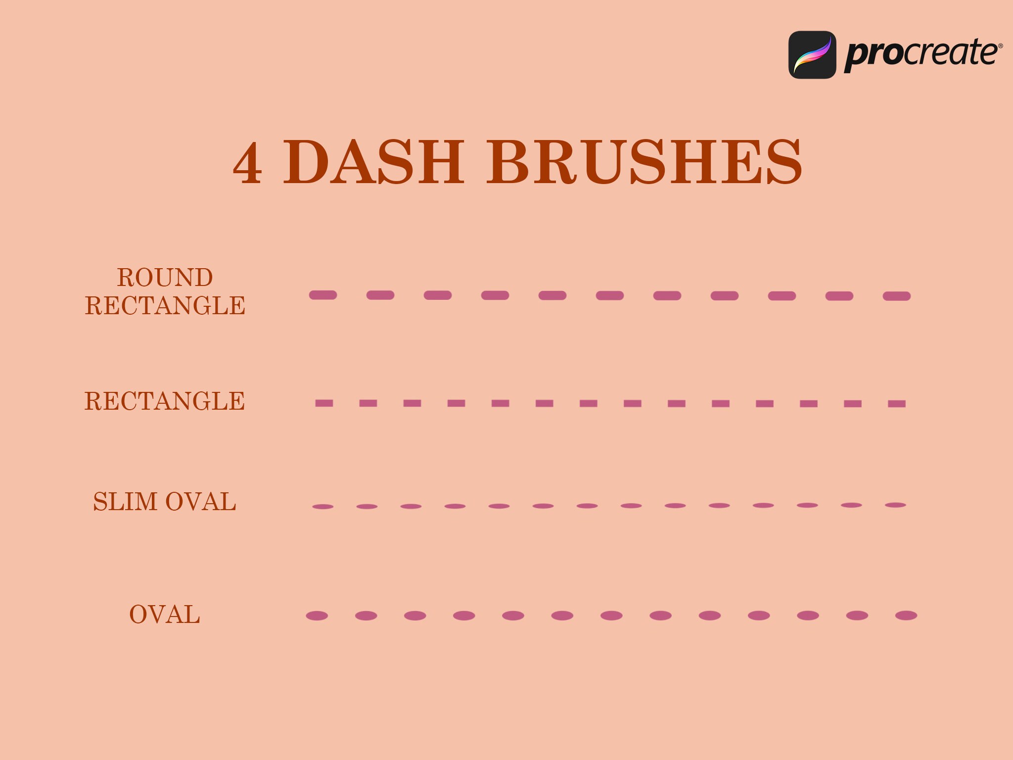 Dash Brushes Bundle Dashes Brush Set Dashed Line Procreate - Etsy