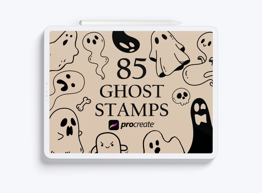 85 Ghost Stamps Procreate, Halloween, Cute Ghost, Boo, Ghosts, Scary ...