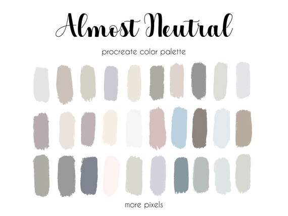 Casi neutro paleta de colores Procreate código hexadecimal - Etsy España