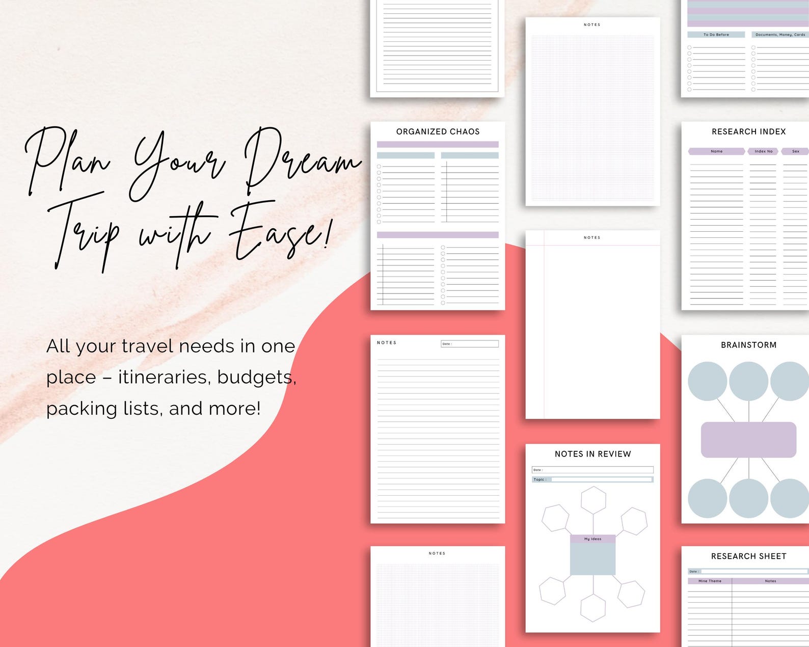 Complete Travel Planner PDF, Itinerary, Packing List, Budget ...
