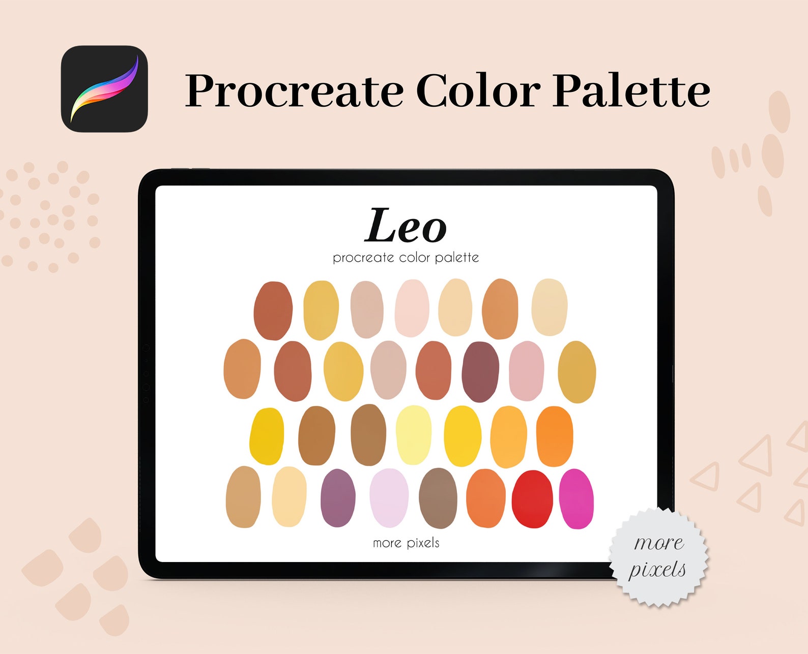 Leo Procreate Color Palette, Zodiac Color Palette, Hex Code, Ipad ...