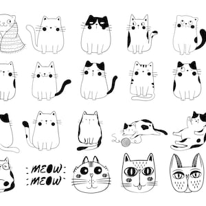 Cat Svg Png, Kitten, Nursery Clip Art, Animals, Caties, Cuties Doodle ...