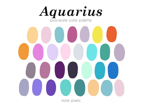 Aquarius Procreate Color Palette Zodiac Color Palette Hex - Etsy Australia