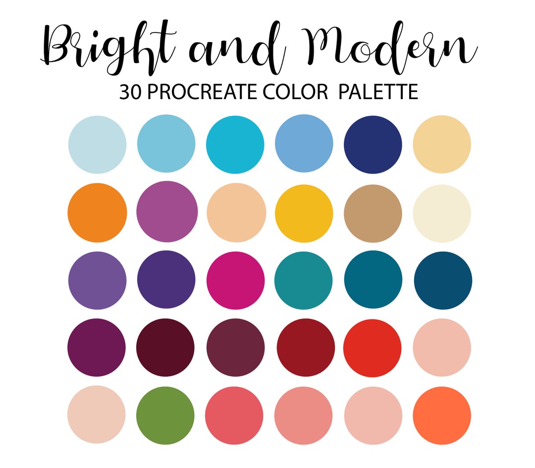 Bright and Modern, Procreate Color Palette, Ipad, Color Palette ...