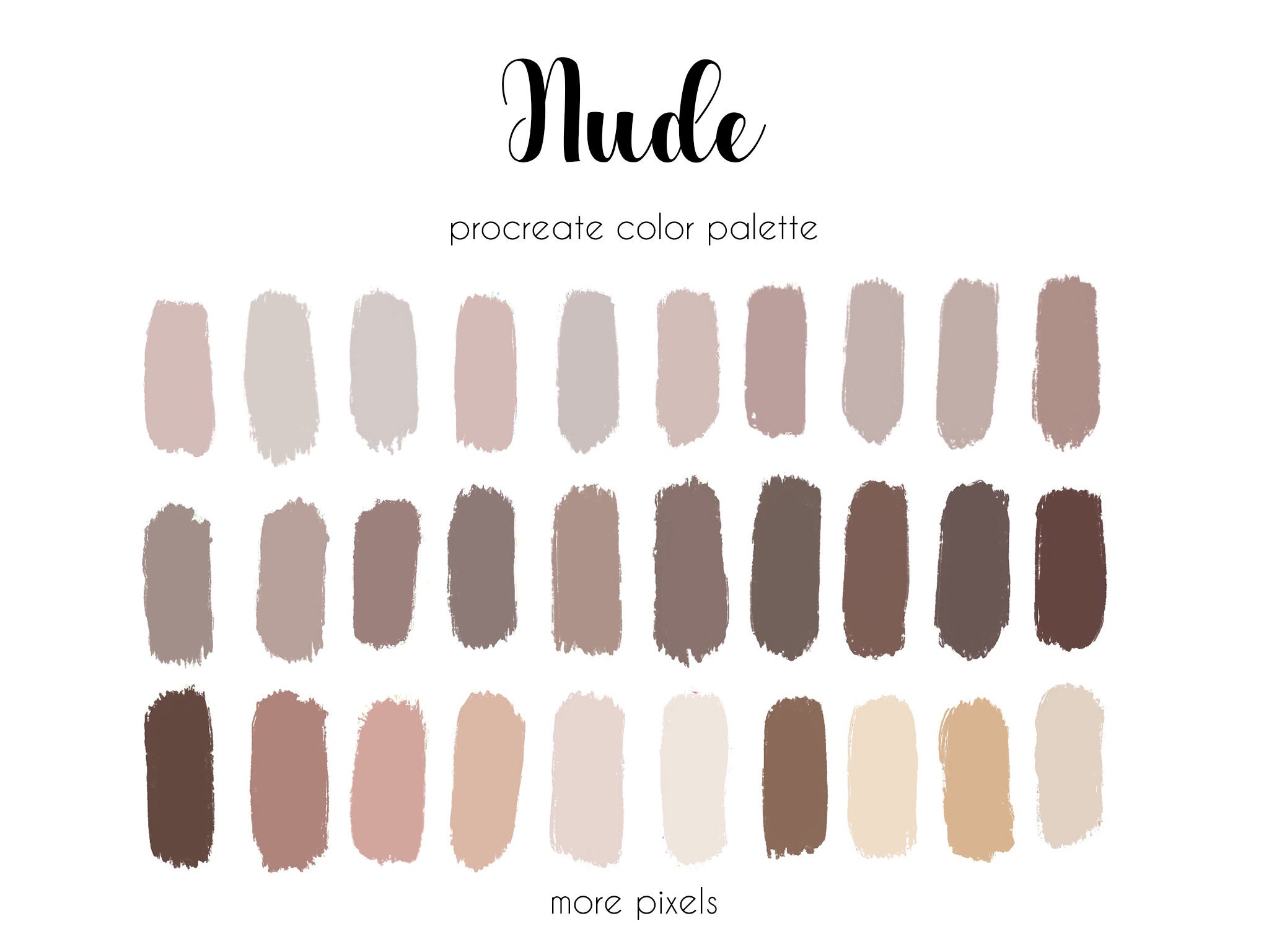 Nude Procreate Color Palette Hex Code Ipad Color Palette Etsy Canada