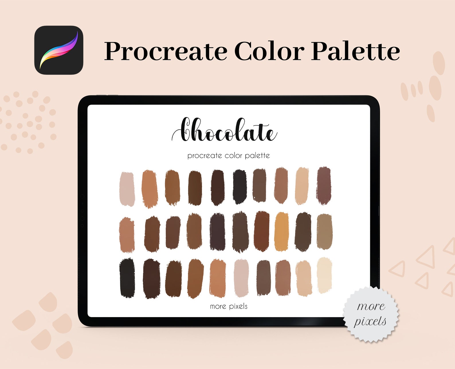Chocolate Procreate Color Palette: 30 Swatches (instant Download) - Etsy