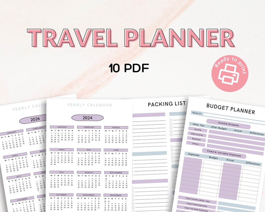 Complete Travel Planner PDF, Itinerary, Packing List, Budget ...