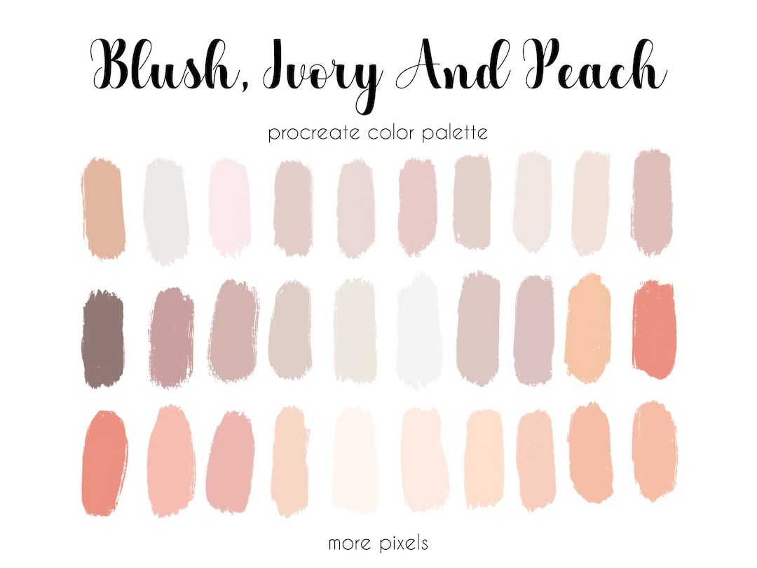 Blush Ivory and Peach, Procreate Color Palette, Hex Code, Ipad, Color ...