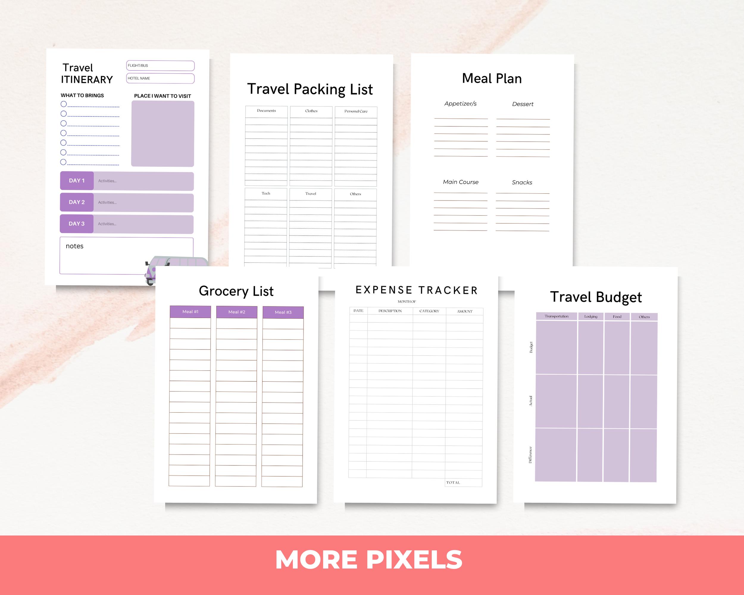 Complete Travel Planner PDF, Itinerary, Packing List, Budget ...