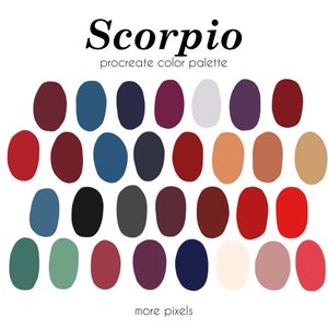 Scorpio Procreate Color Palette, Zodiac Color Palette, Hex Code, Ipad ...
