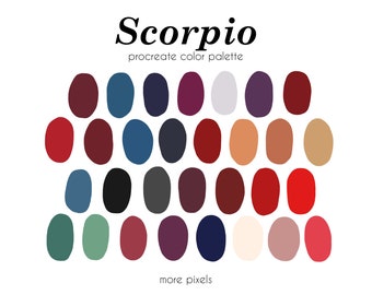 Scorpio Zodiac Procreate Palette, 30 HEX Color Codes, Instant Digital ...