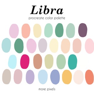 Libra Procreate Color Palette, Zodiac Color Palette, Hex Code, Ipad ...