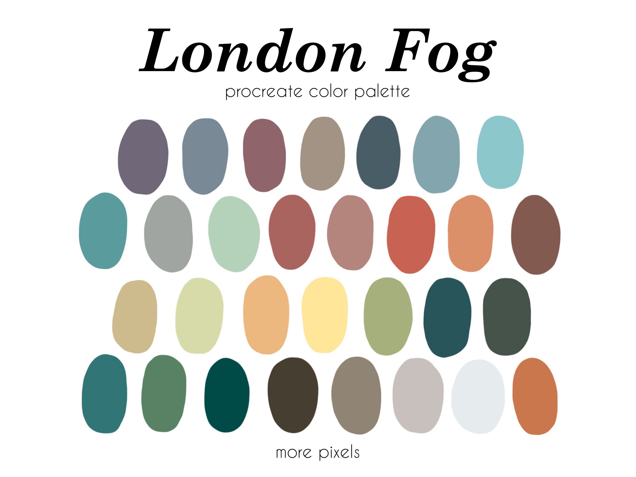 London Fog Procreate Color Palette, Hex Code, Ipad, Color Palette ...