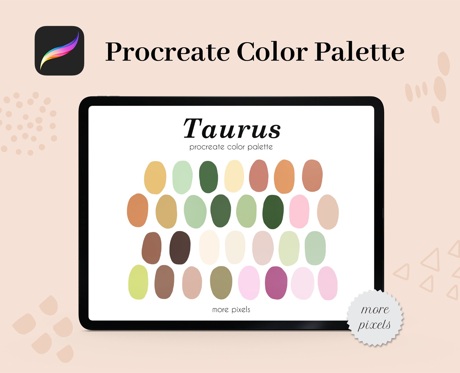 Taurus Procreate Color Palette, Zodiac Color Palette, Hex Code, Ipad ...