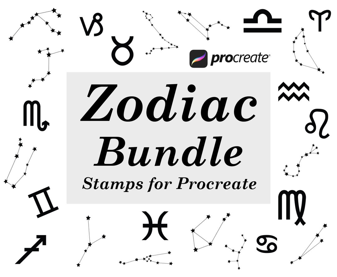 Zodiac Sign Procreate Stamps: Constellation Brush Set (digital Download ...