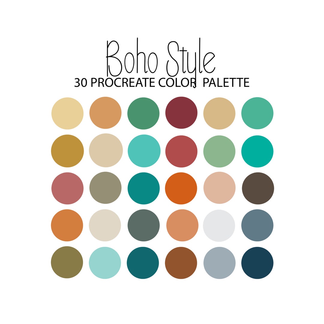 Boho Procreate Color Palette, Nudes Color Palette, Ipad, Color Palette ...