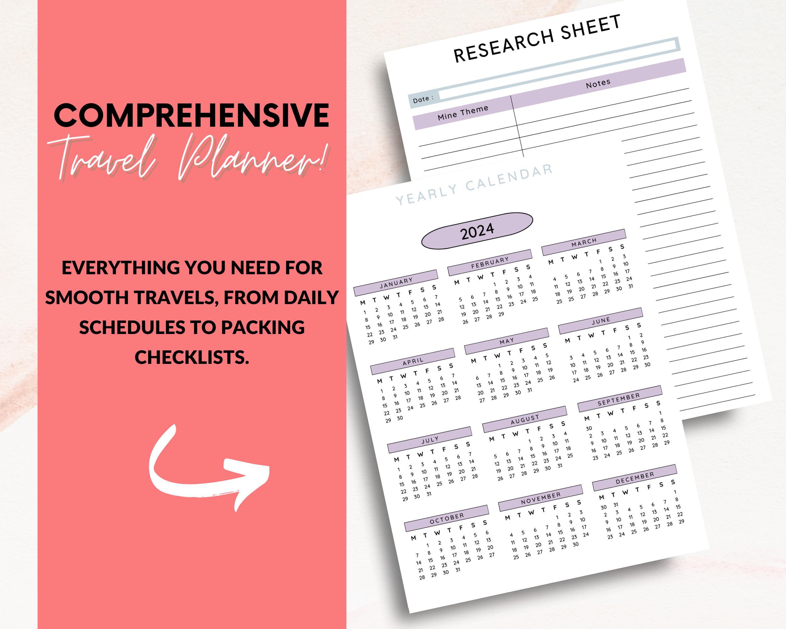 Complete Travel Planner PDF, Itinerary, Packing List, Budget ...