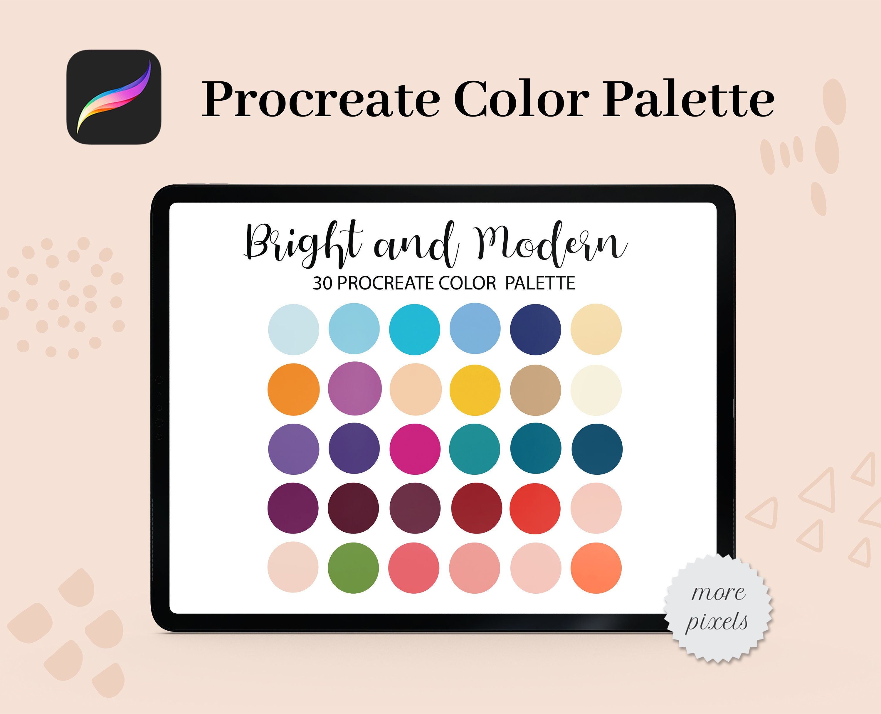 Bright and Modern, Procreate Color Palette, Ipad, Color Palette ...