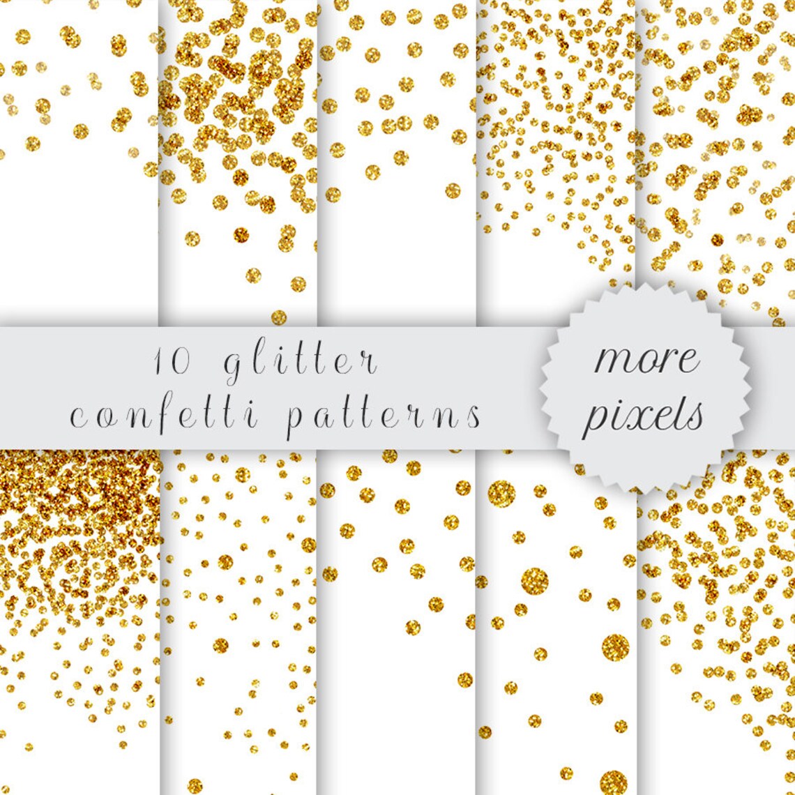 Gold confetti pattern Digital Print glitter confetti | Etsy