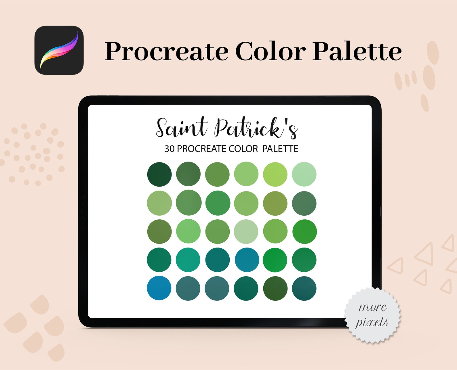 Saint Patrick's, Green, Procreate Color Palette, Saint Patricks Color ...