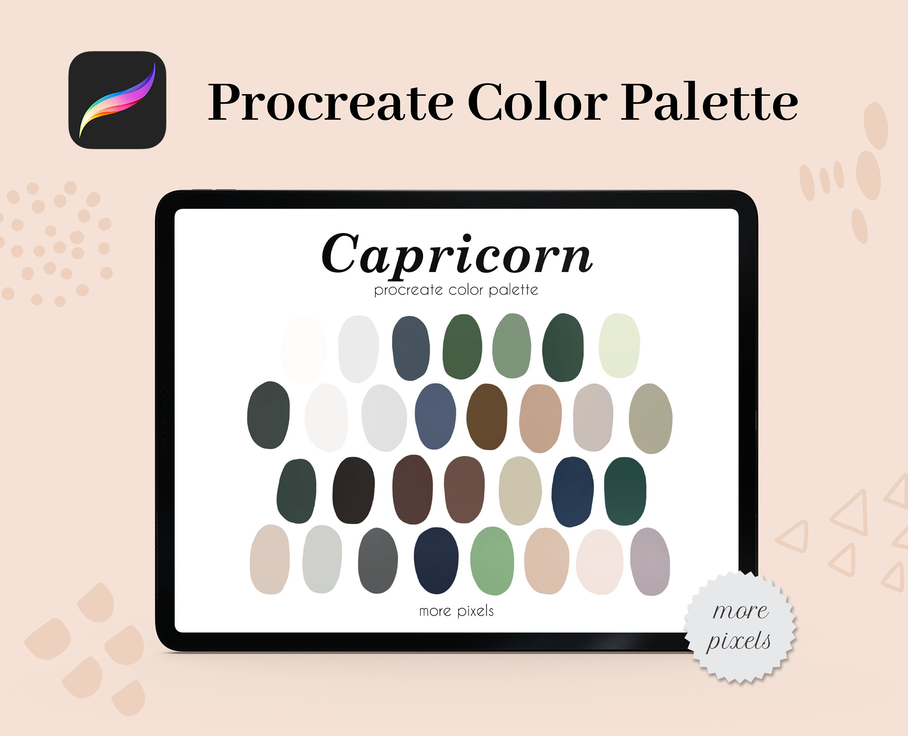 Capricorn Procreate Color Palette: 30 Zodiac Swatches (instant Download ...
