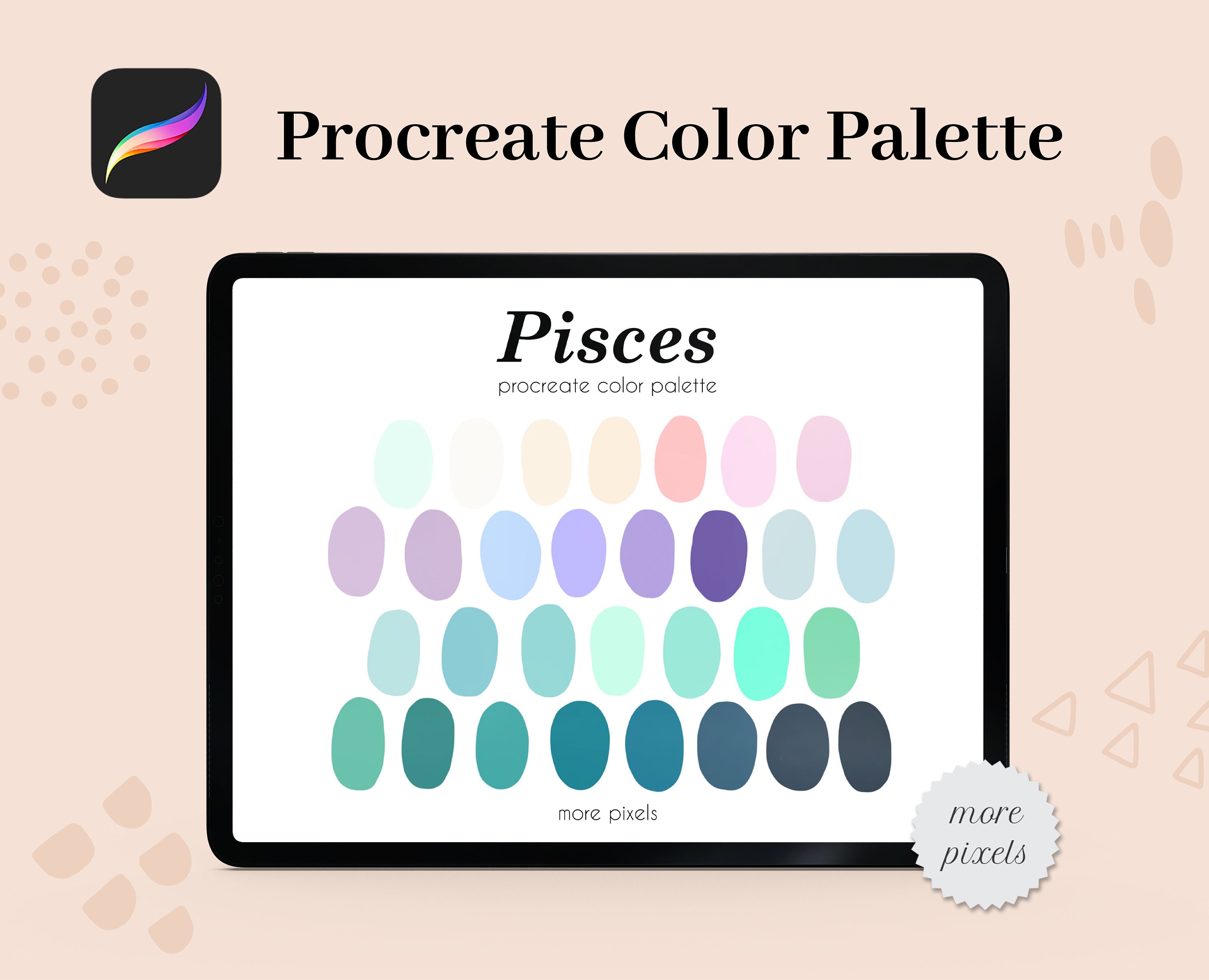 Pisces Procreate Color Palette, Zodiac Color Palette, Hex Code, Ipad ...
