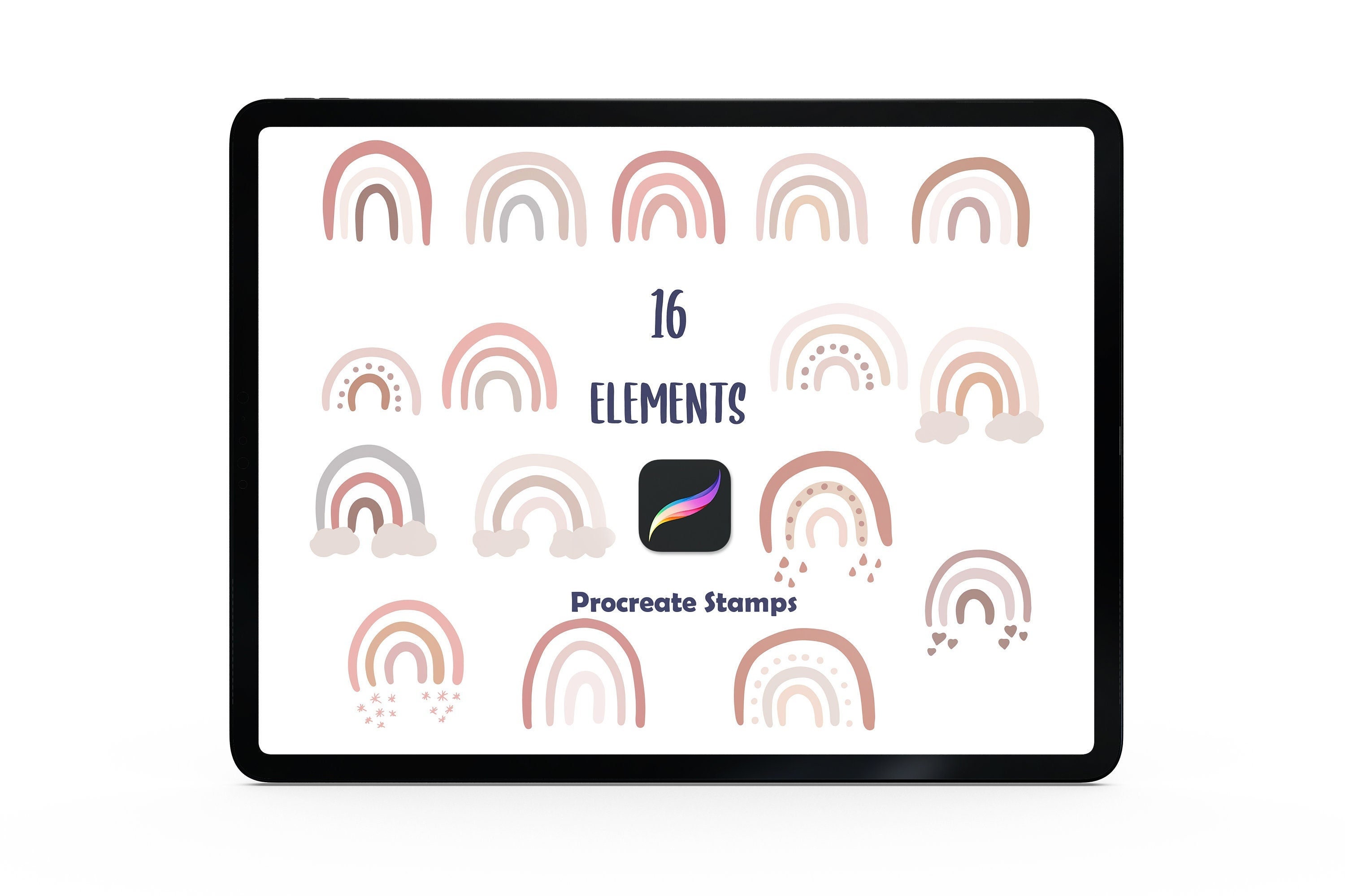 Art & Collectibles INSTANT DOWNLOAD Doodle iPad Stamp Brushes Set hand ...