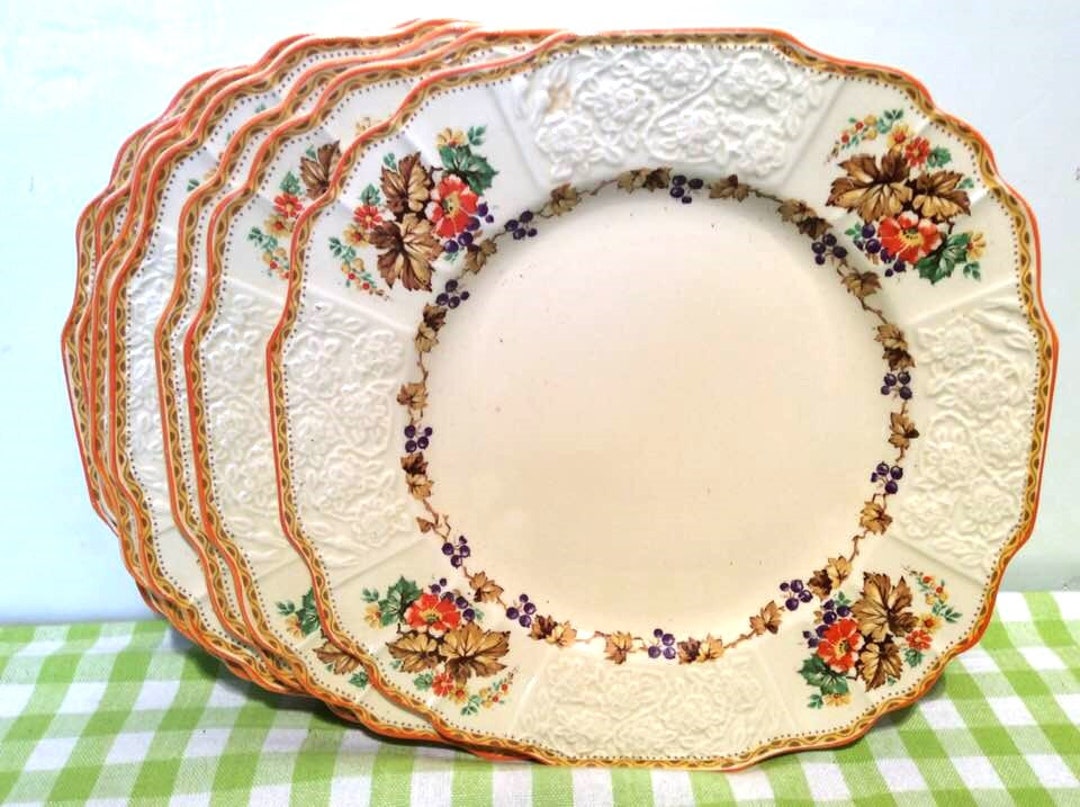 Rare Vintage 8 3/4" Myott Plates - Set of 6 Dinner Luncheon Plate ...