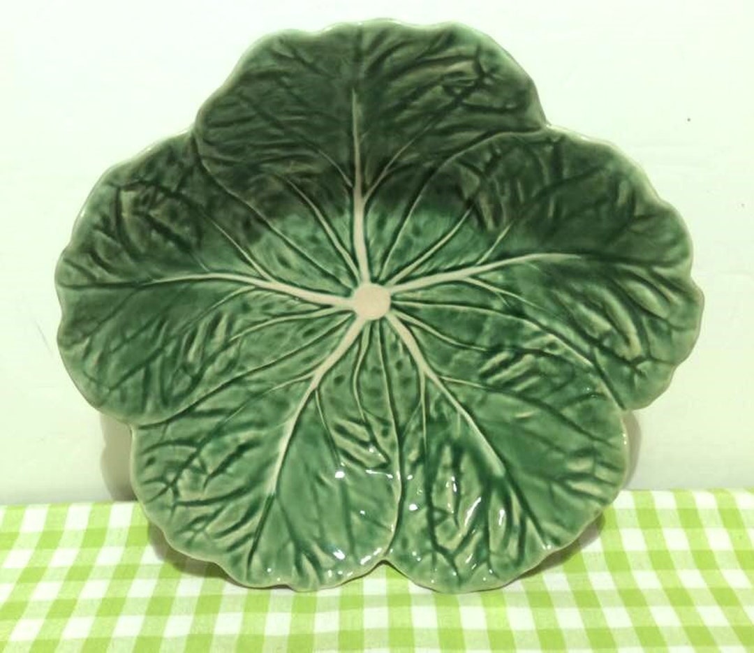 Rare Vintage Bordallo Pinheiro Cabbage Green Large Vegetable Bowl ...