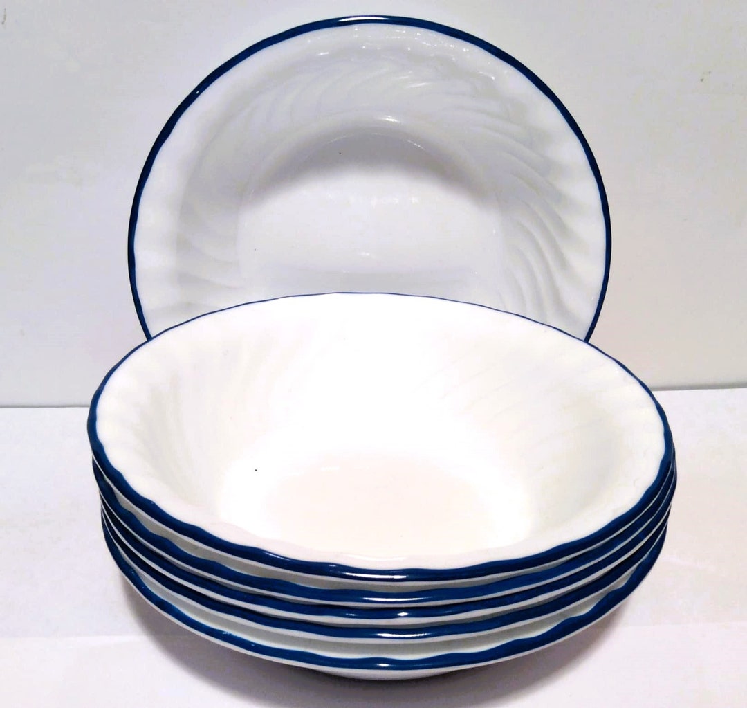 Rare Vintage Corning Corelle Blue Velvet Set of 6 Coupe Soup, Cereal ...