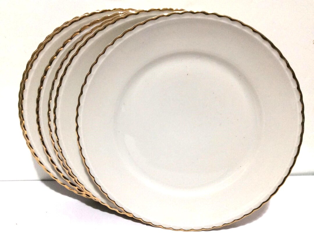 Rare Vintage Winterling Bavarian Set of 6 Cream White Salad Plates With ...