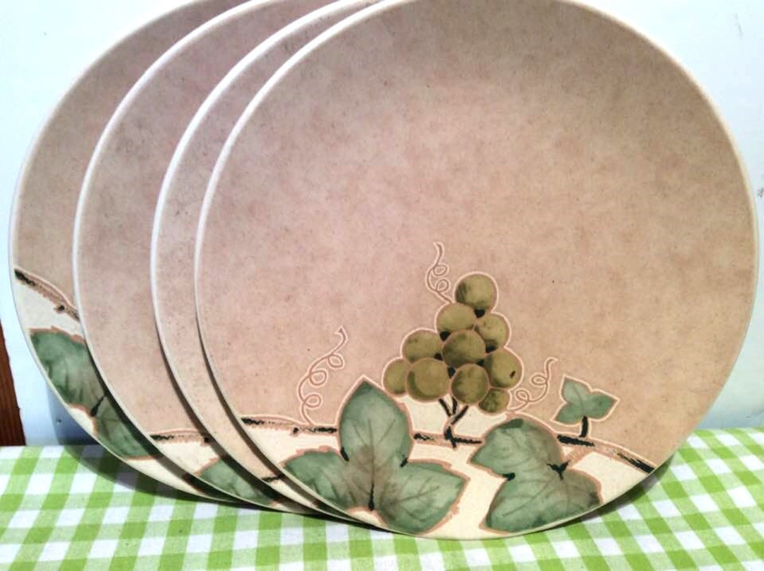 Rare Vintage Mkasa Chablis Set of 4 Large Ironstone Dinner Plates ...