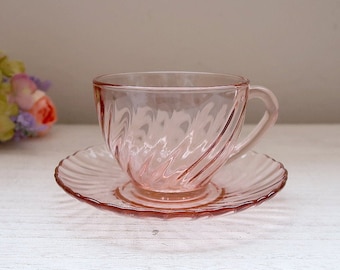 Pink Glass Cup | Etsy