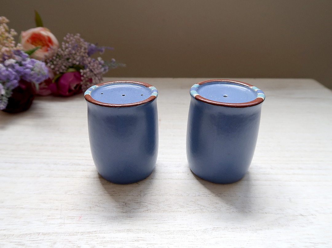 Dansk Mesa Salt & Pepper Shakers, Sky Blue, Danish Modern Pottery ...