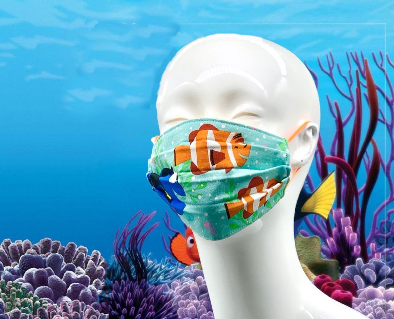 Finding Nemo Face Mask Disney Face Mask Fun Face Mask Cute | Etsy