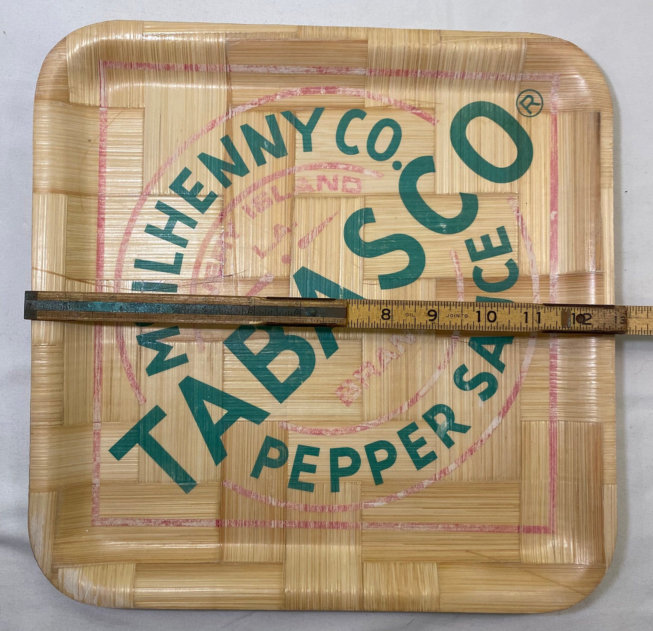 Vintage Mcilhenny Tabasco Apron and Bamboo Platter Avery - Etsy
