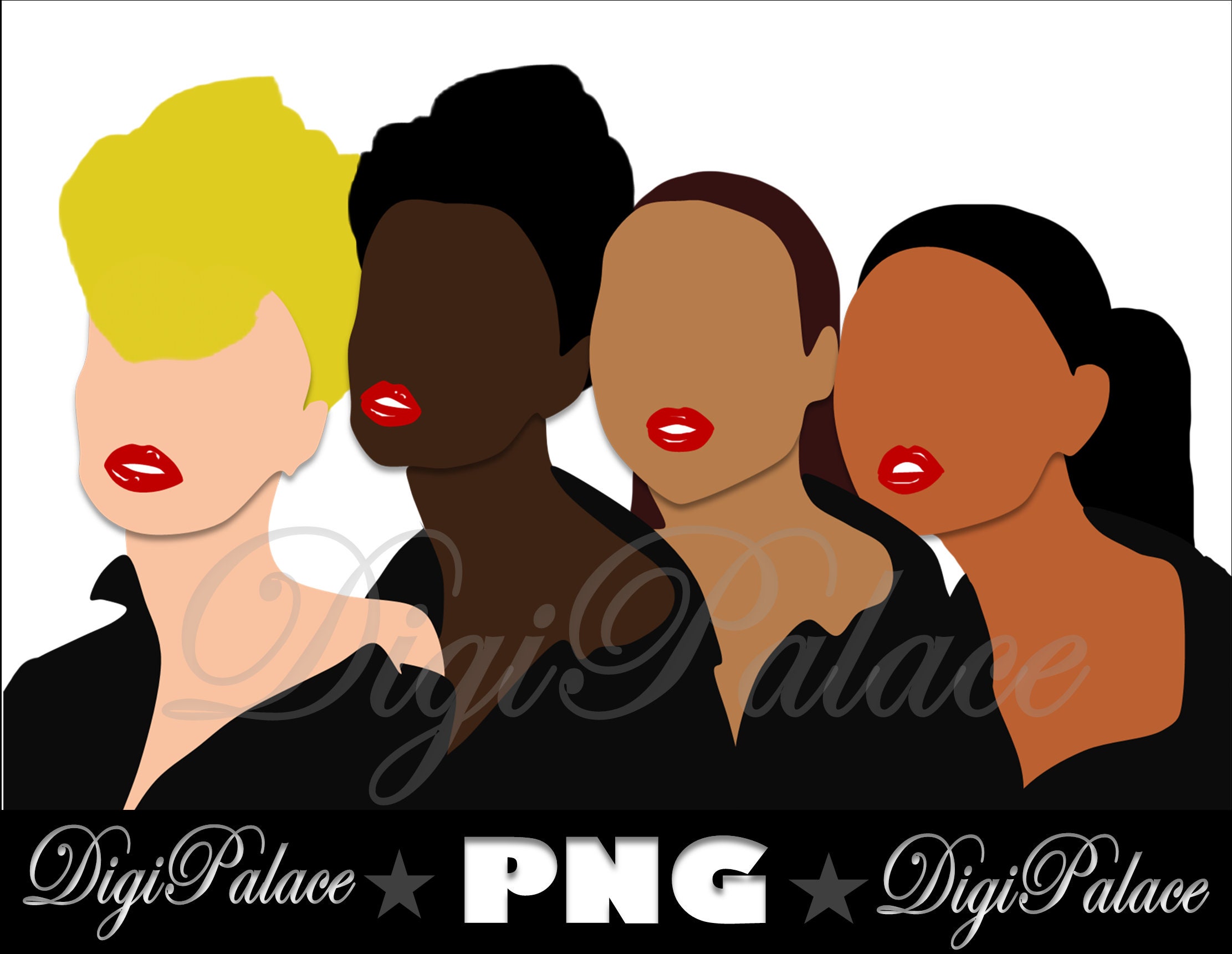 Drawing & Illustration Art & Collectibles African American Best friends ...