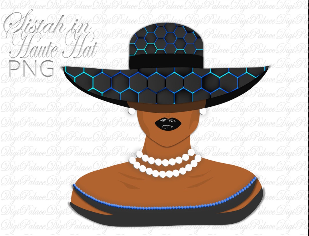 Sorority Sistah Clipart: Black Woman Fedora Hat (PNG) - Etsy