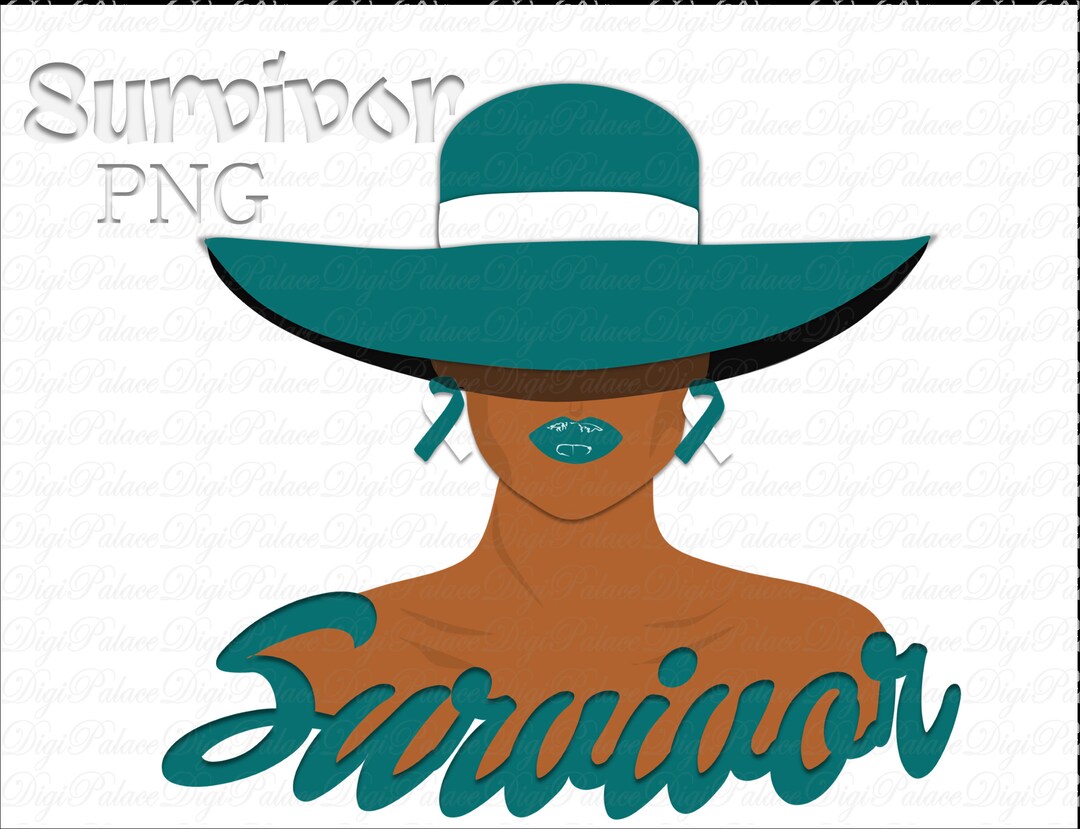 Teal Fedora Hat - Cervical Cancer Survivor PNG - Etsy